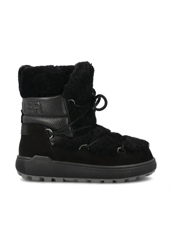 Bogner Leather And Shearling Ankle Boots - Black
