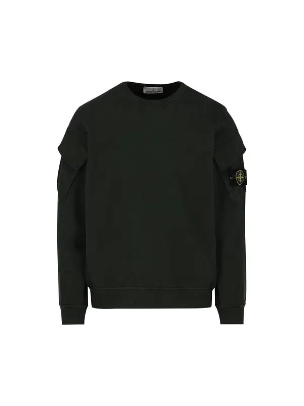 Stone Island Organic Brushed Cotton Crewneck Sweatshirt - Juniper