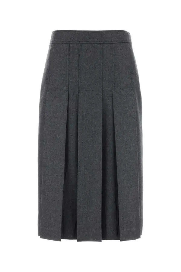 Prada Flannel Skirt - Grey