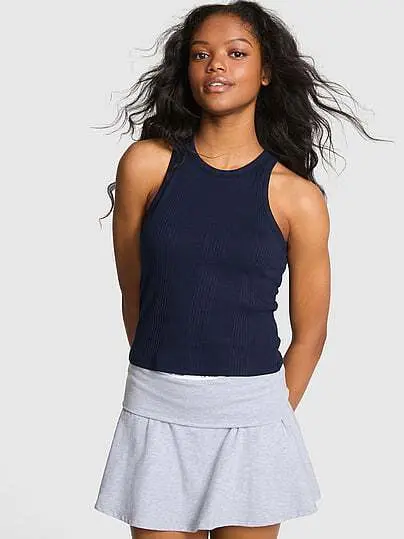 Pink Multi Rib Tank Top - Blue