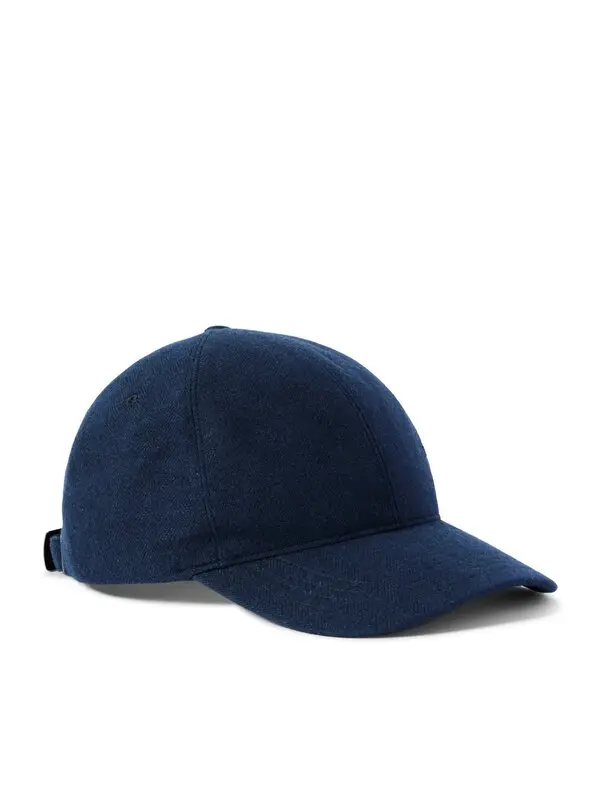 Ralph Lauren Herringbone Wool-blend Baseball Cap - Blue