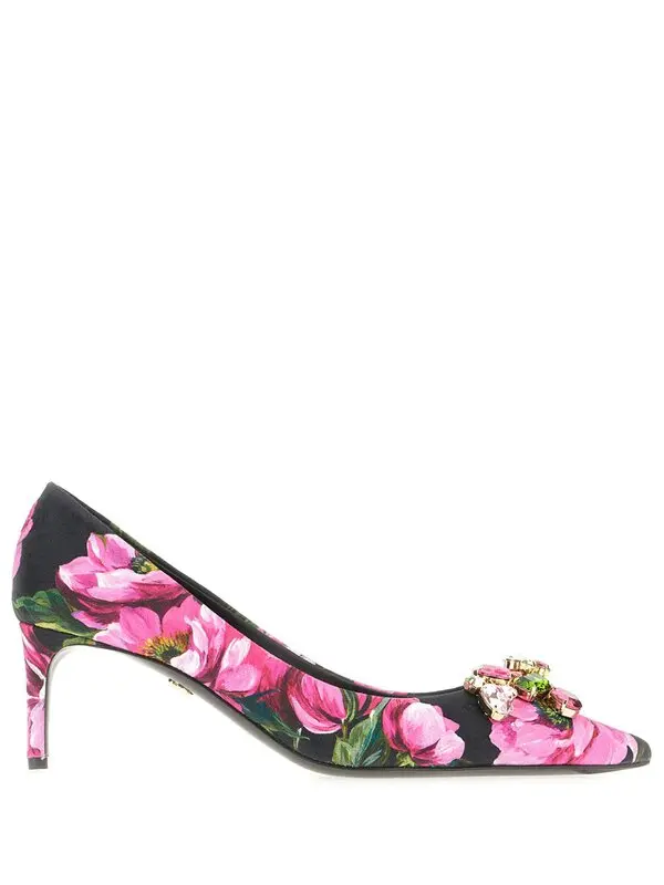 Dolce & Gabbana Floral-print Pumps - Pink