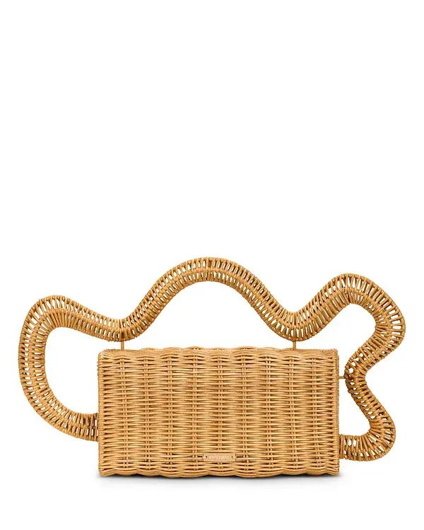 Cult Gaia Elsa Rattan Clutch - Natural