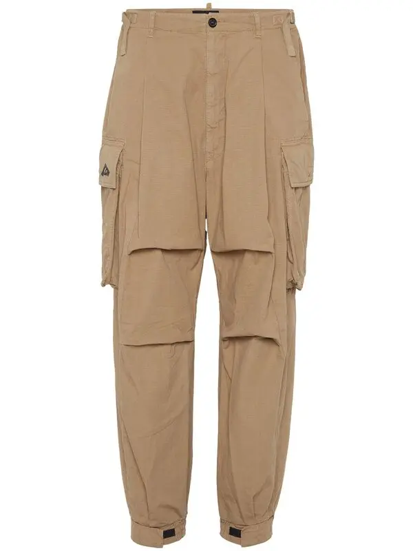 Dsquared2 Cotton Cargo Trousers - Neutrals