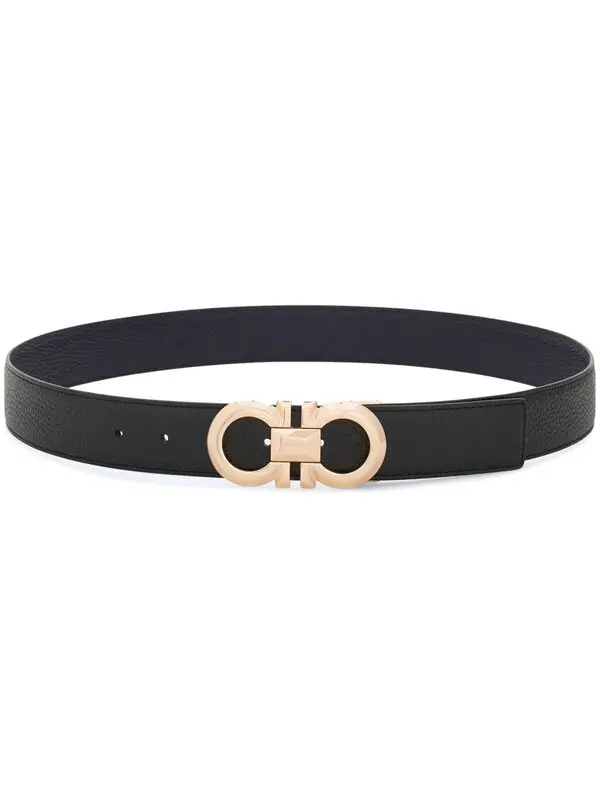 FERRAGAMO Reversible Gancini Belt - Blue