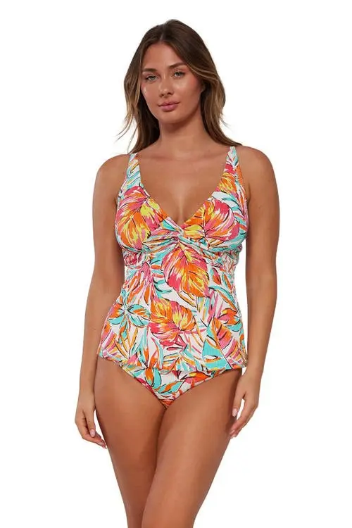 SUNSETS Forever Tankini Swimsuit Top Dd Cup - Palms Serenade Sandbar Rib