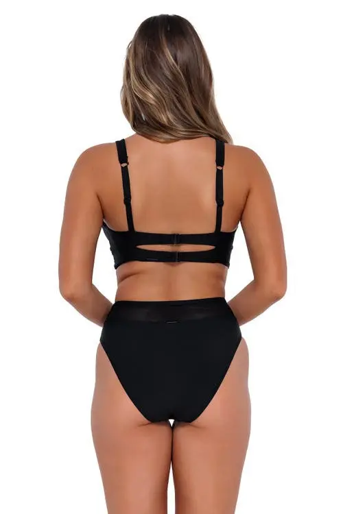 SUNSETS Annie High Waist Bikini Bottom - Black