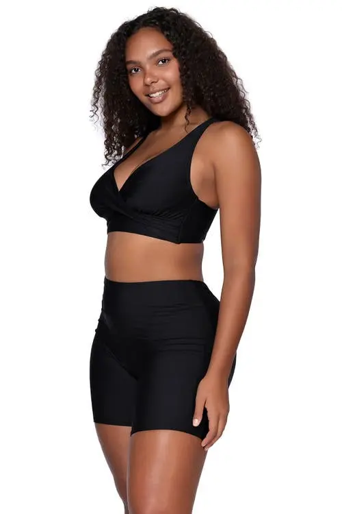 SUNSETS ESCAPE Bayside Bike Short Swim Bottom - Black