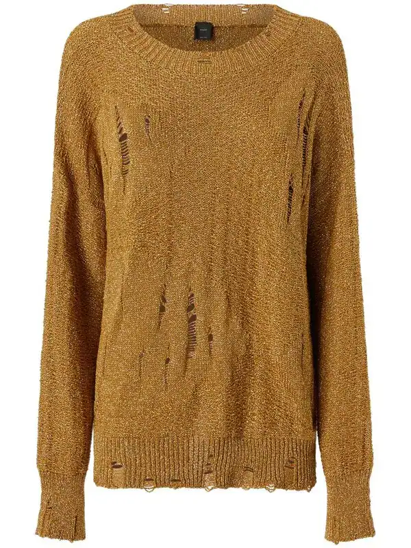 Pinko Distressed Sweater In Brown 60% Off Editorialist