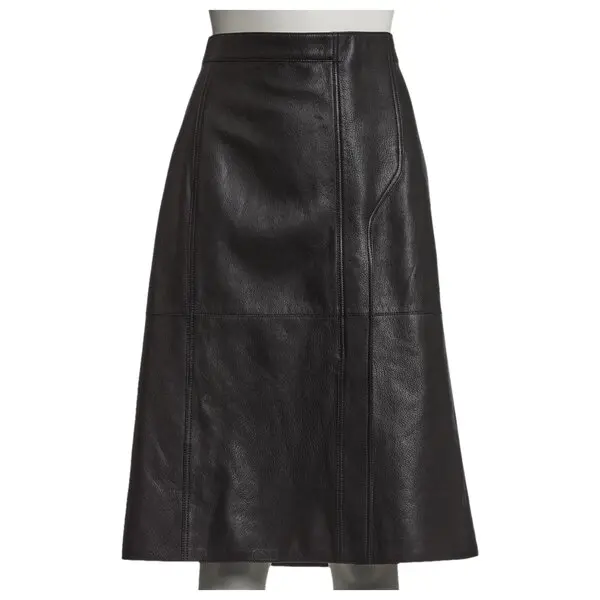Hermã¨S HermèS Leather Mid-Length Skirt In Black - 5% Off | Editorialist