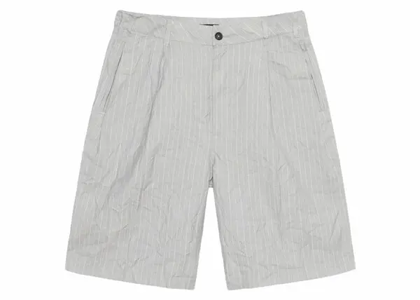 StÜssy Wrinkled Stripe Volume Pleated Short - Grey