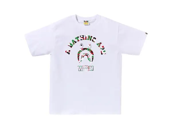 BAPE Store Dubai Shark College Tee Shirt - White