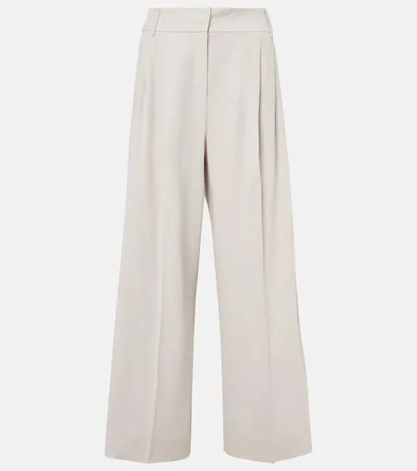 Max Mara Nichols Wool Wide-leg Pants - White