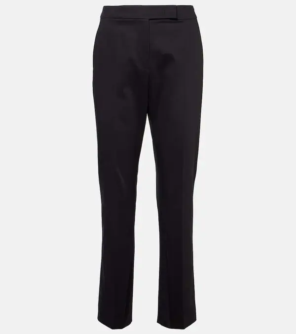 Max Mara Okra Mid-rise Flared Cotton Pants - Black