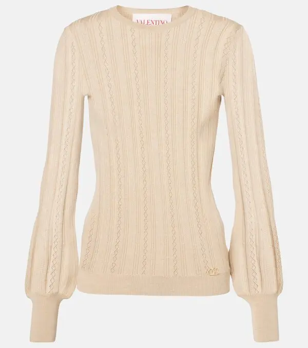 Valentino Garavani Virgin Wool Sweater - Beige