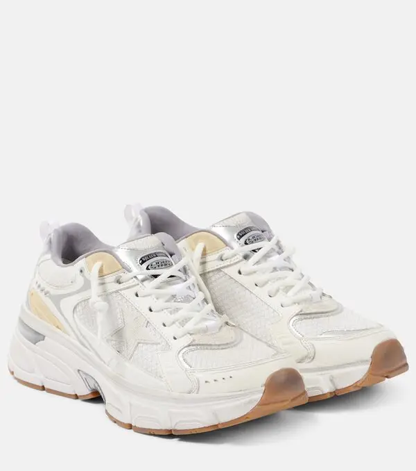 Golden Goose Lightstar Leather And Mesh Sneakers - White