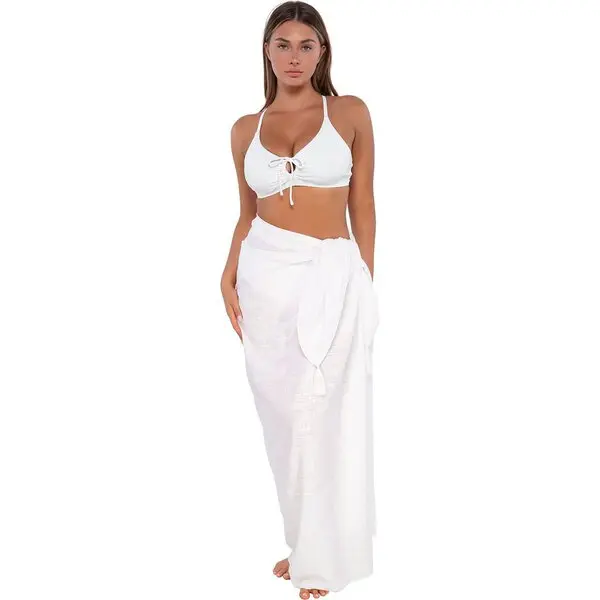 SUNSETS Paradise Cover-up Pareo - White Lily