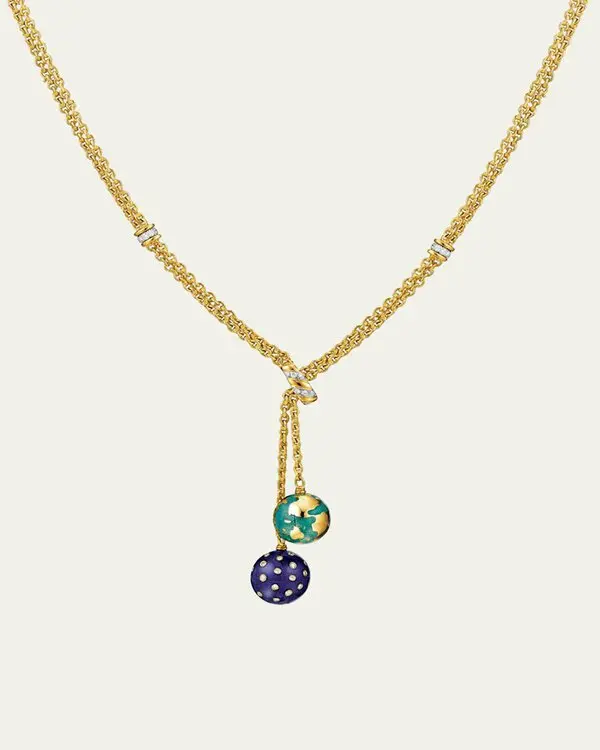 Verdura 18k Yellow Night And Day Lariat Diamond Necklace - Gold