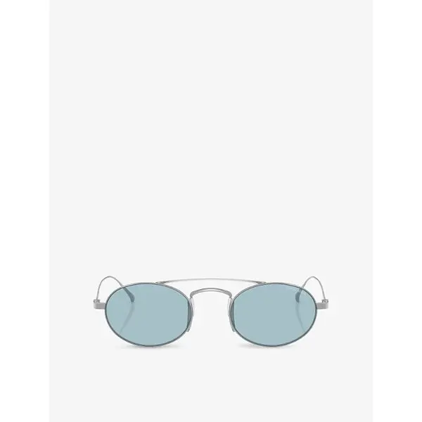 Giorgio Armani Titanium Oval Sunglasses - Silver