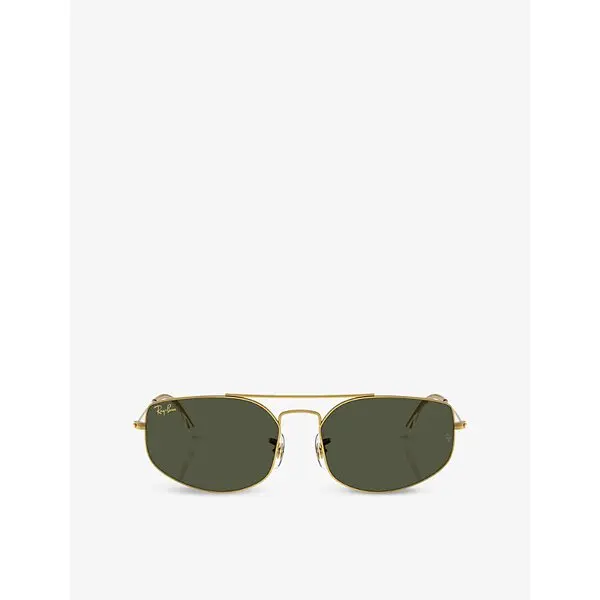 Ray-ban Irregular-frame Metal Sunglasses - Gold