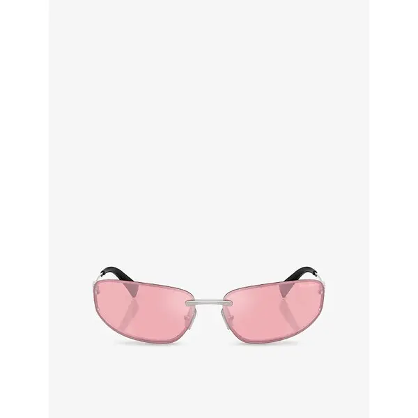 Miu Miu Oval Metal Sunglasses - Silver