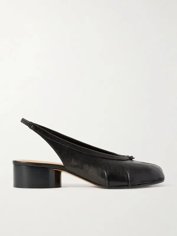 MAISON MARGIELA Tabi Split-toe Leather Slingback Pumps - Black