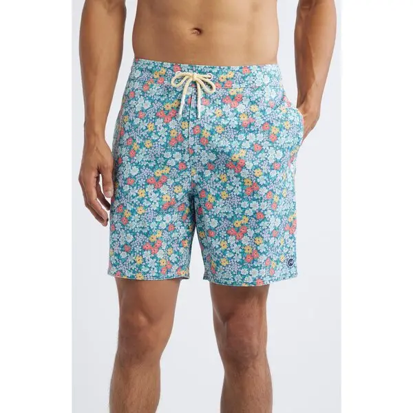 Johnnie-o Secret Garden Swim Trunks - Lake