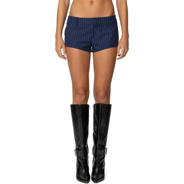 EDIKTED Harrison Pinstripe Microshorts