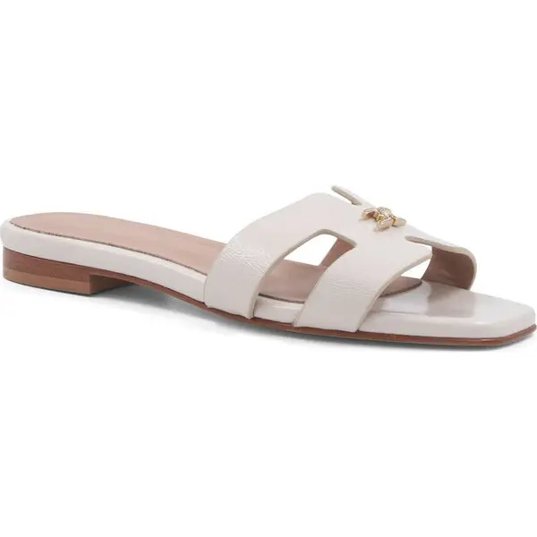 Bruno Magli Fina Slide Sandal - Bone Crinkled Patent