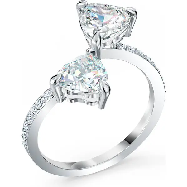 SWAROVSKI Mesmera Crystal Hearts Ring - White