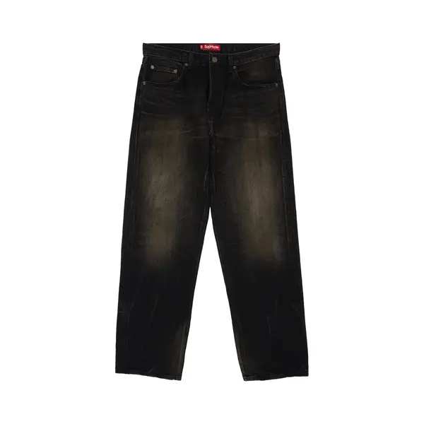 Supreme Distressed Loose Fit Selvedge Jean - Black