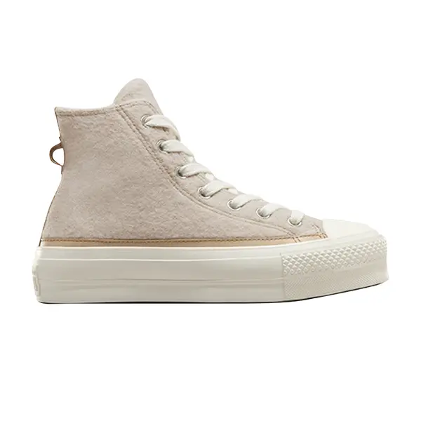 CONVERSE Chuck Taylor All Star Lift Platform High Faux Mohair Sneakers - Cream