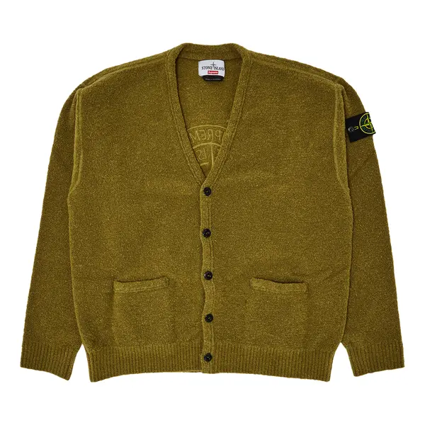 Supreme X Stone Island Bouclé Cardigan - Green