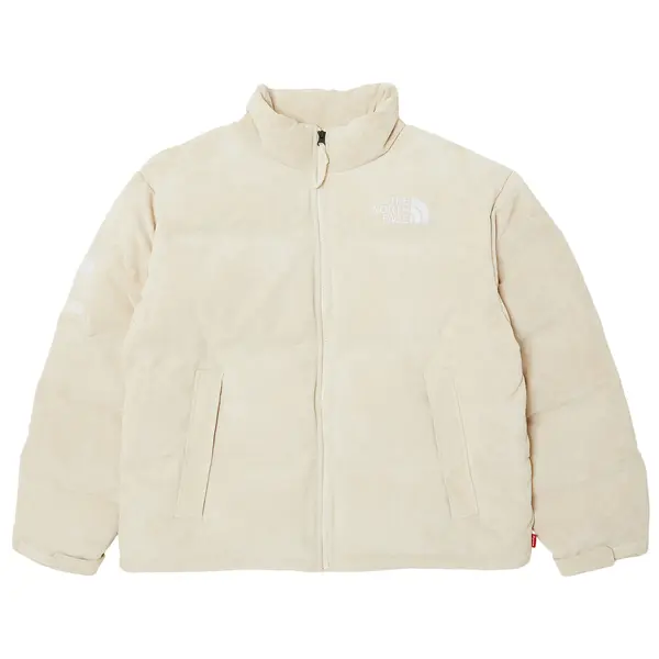 Supreme X The North Face Suede Nuptse Jacket - Cream