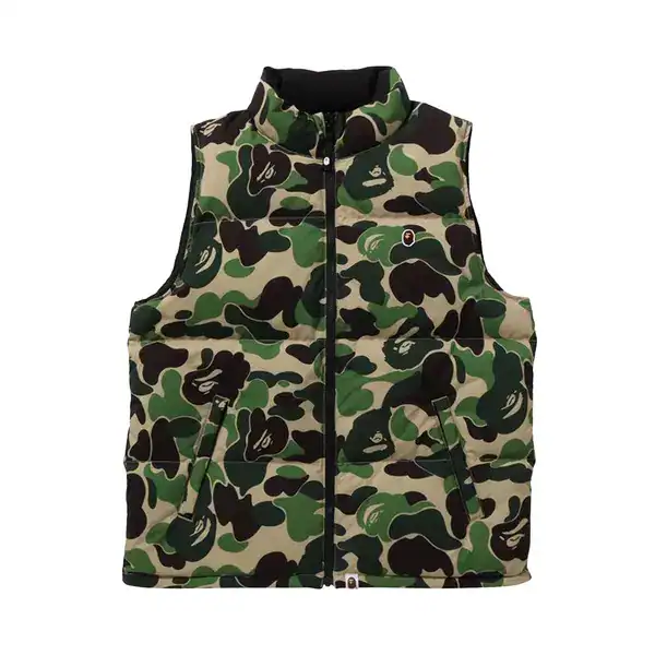 Bape Abc Camo Reversible Down Vest - Green | Editorialist
