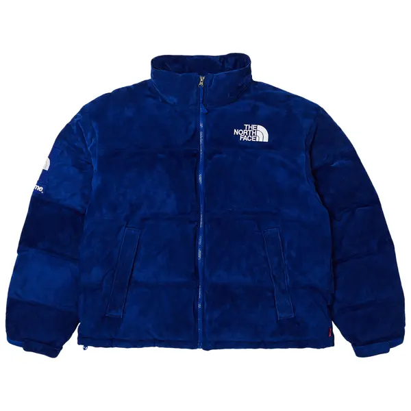 Supreme X The North Face Suede Nuptse Jacket - Blue
