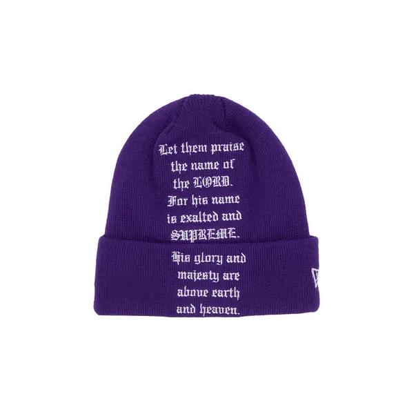 Supreme X New Era Psalm Beanie - Purple | Editorialist