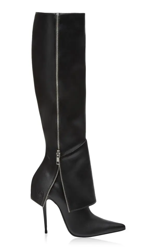 Magda Butrym Leather Heeled Boots With Zip Detail