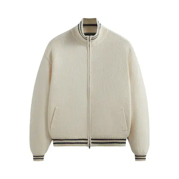 Kith Wyona Full Zip Varsity Sweater 'sandrift - Cream | Editorialist
