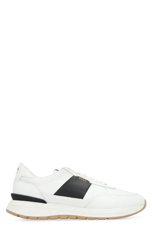 【送料&関税込】Hugo Boss Jace Leather Low-top Sneakers Hugo Boss Jace Leather Low-Top Sneakers In White - 45% Off