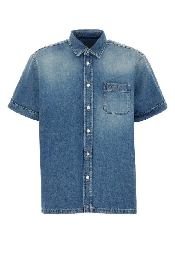 Givenchy Indigo Cotton Button Down Shirt - Indigoblue