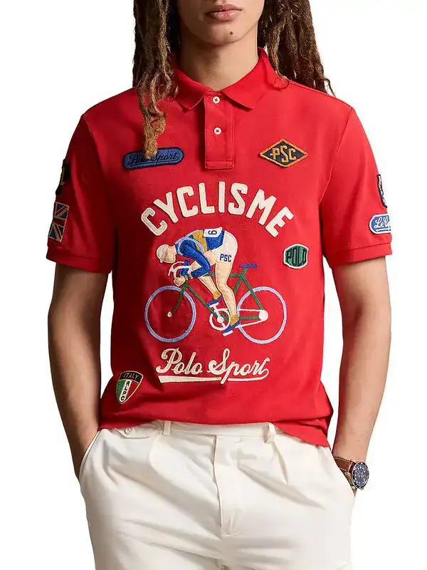 Ralph Lauren Cyclisme Basic Mesh Polo Shirt - Red | Editorialist