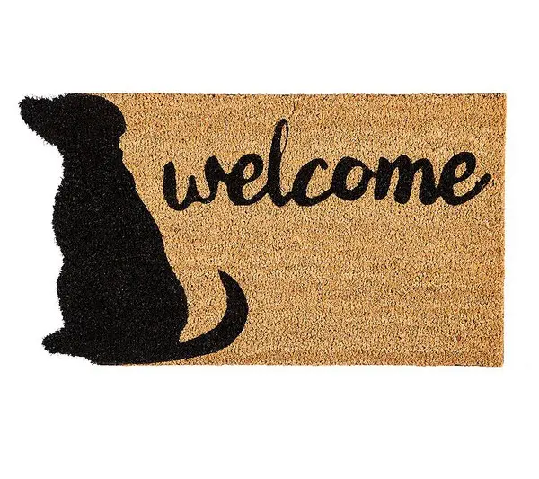 EVERGREEN Welcome Pet Shaped Coir Mat