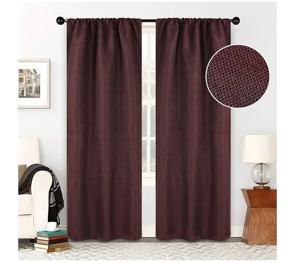SUPERIOR Jaxon Textured Blackout Curtain S/2 Pa Nels, 26x84