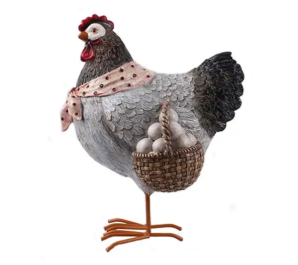 SANTA'S WORKSHOP Inc. 10' Resin Hen With Basket Of Eggs