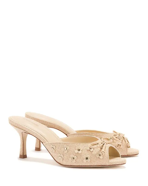 Larroude Jasmine Mule Sandals - Beige
