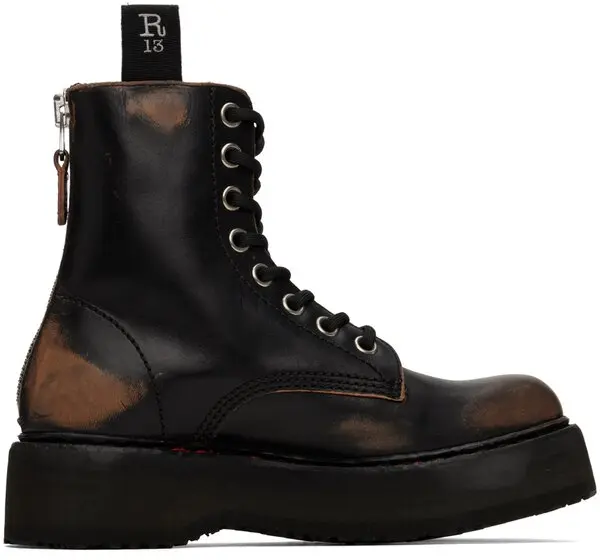 R13 Black Single Stack Boots - Remove | Editorialist