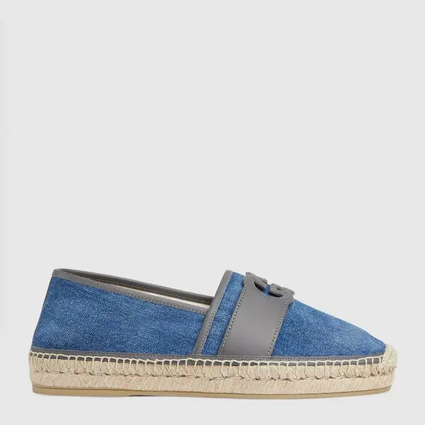 Gucci Espadrille With Interlocking G Fabric - Blue  display picture 1