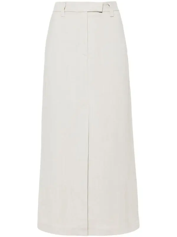 Brunello Cucinelli Fluid Twill Maxi Skirt