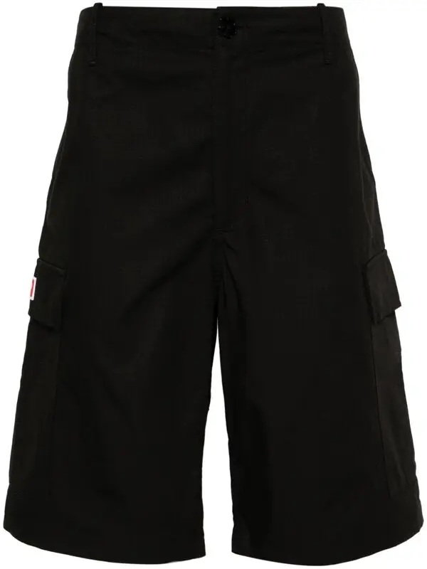 Kenzo Ripstop Cotton Cargo Shorts - Black